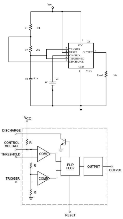Solved For the shown 555 (Astable Multivibrator) circuit the | Chegg.com