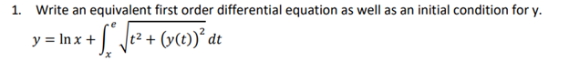Solved 1. Write an equivalent first order differential | Chegg.com