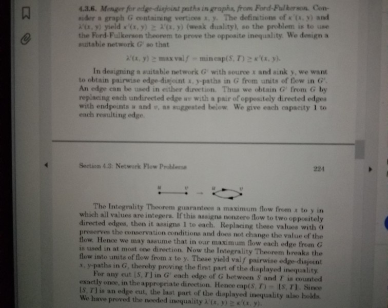 4.3.6. () Use network flows to prove Menger's Theorem | Chegg.com