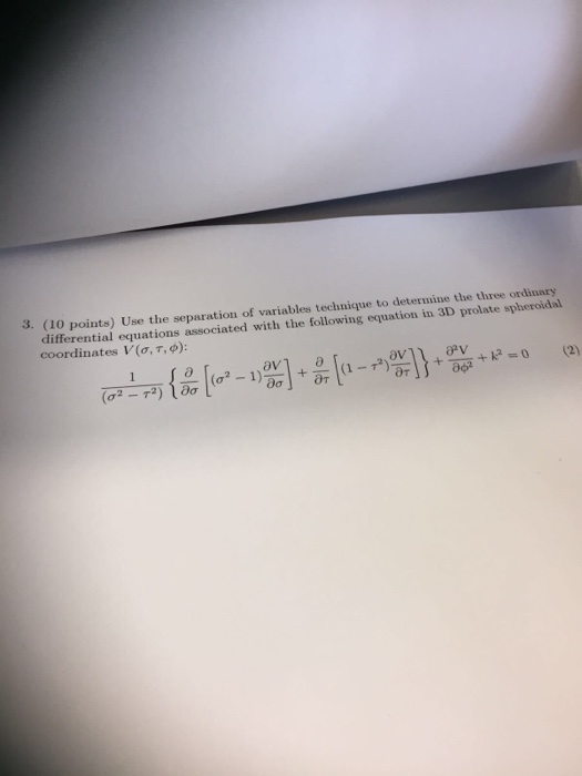 Solved Use The Separation Of Variables Technique To