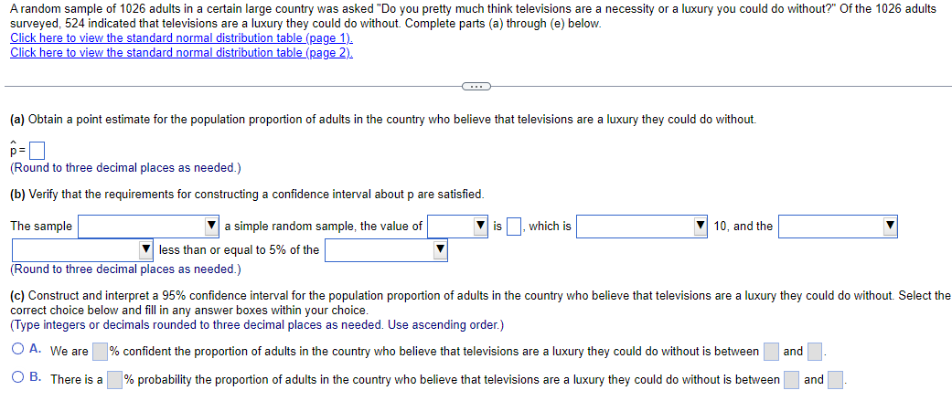 Solved A random sample of 1026 adults in a certain large | Chegg.com