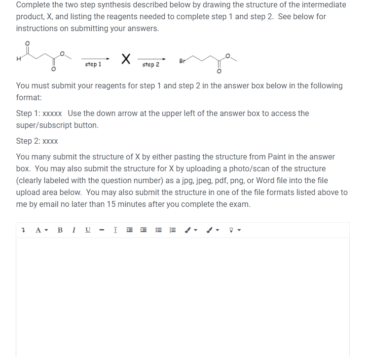 Solved Complete the two step synthesis described below by | Chegg.com