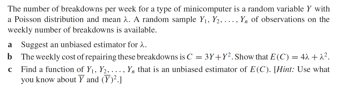 Solved The number of breakdowns per week for a type of | Chegg.com