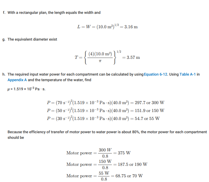 Solved Design a flocculation basin by determining the basin | Chegg.com