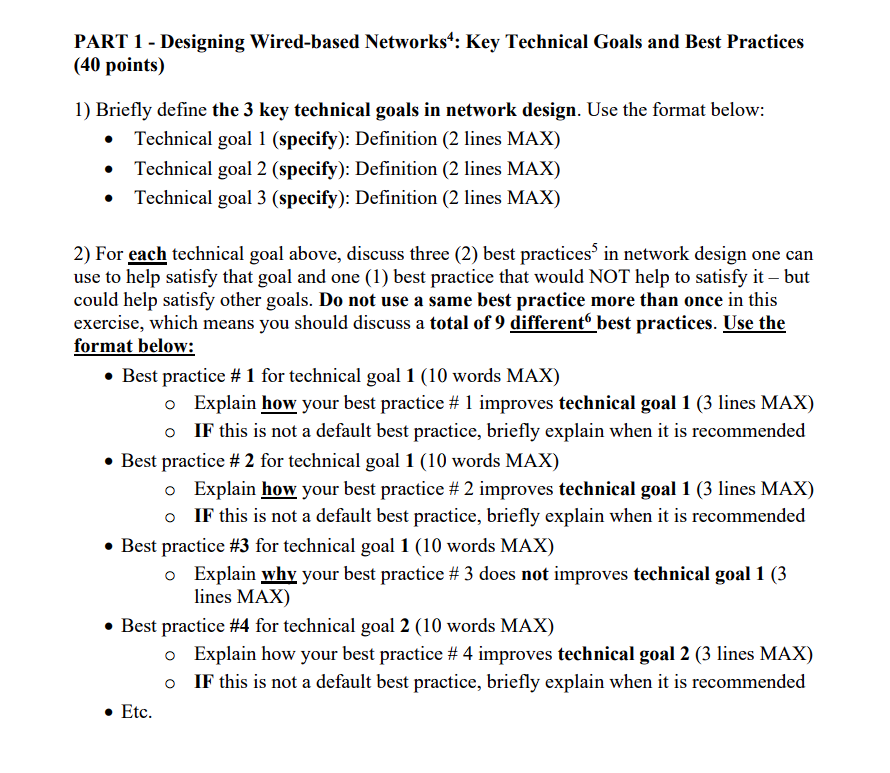Solved PART 1 - Designing Wired-based Networks 4 : Key | Chegg.com