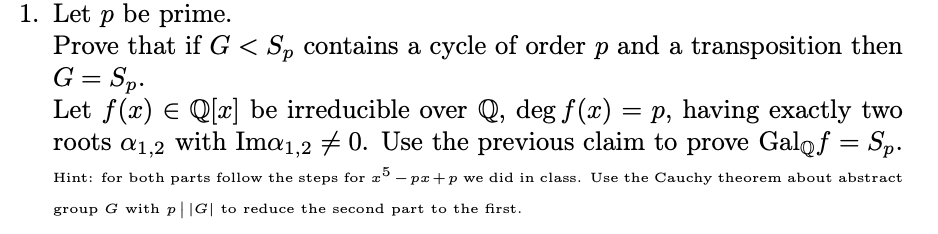 Solved 1. Let p be prime. Prove that if G | Chegg.com