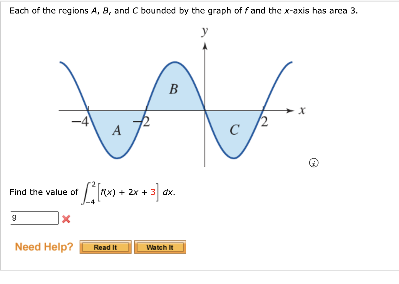 Solved Each of the regions A, B, and C bounded by the | Chegg.com