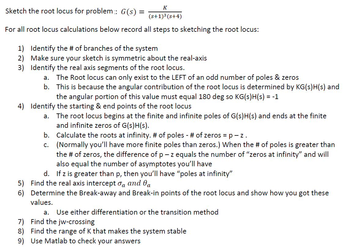 Solved Sketch the root locus for problem :: | Chegg.com