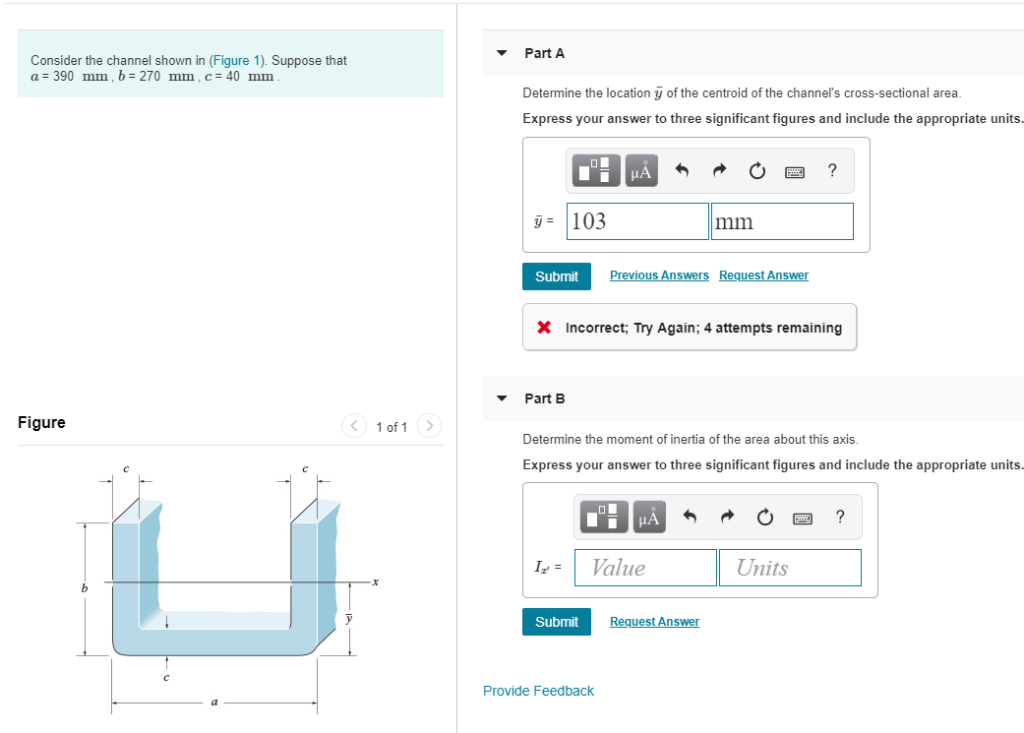 Answered: Part A Consider the channel shown in (Figure 1). Answered: Part A Consider the channel shown in (Figure 1).