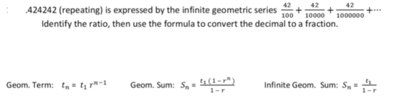 Solved Applies to geometric series when Irl