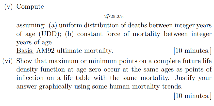 Solved (v) Compute 2p25.25, assuming: (a) uniform | Chegg.com