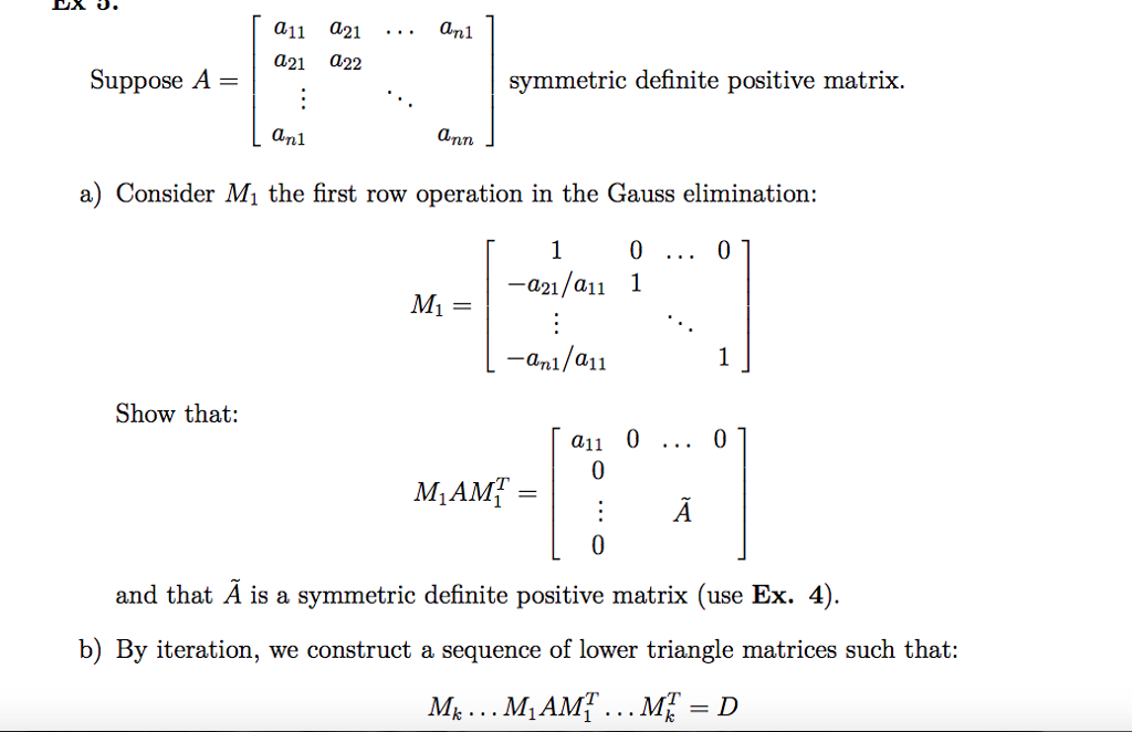 Solved a11 a21...anl Suppose A=| a21 a22 symmetric definite | Chegg.com