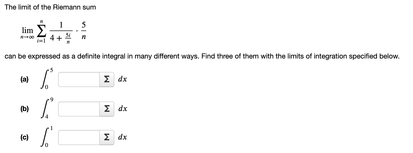 Solved The limit of the Riemann | Chegg.com