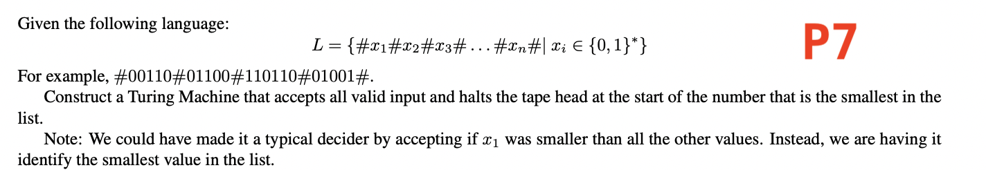 Given the following language: | Chegg.com