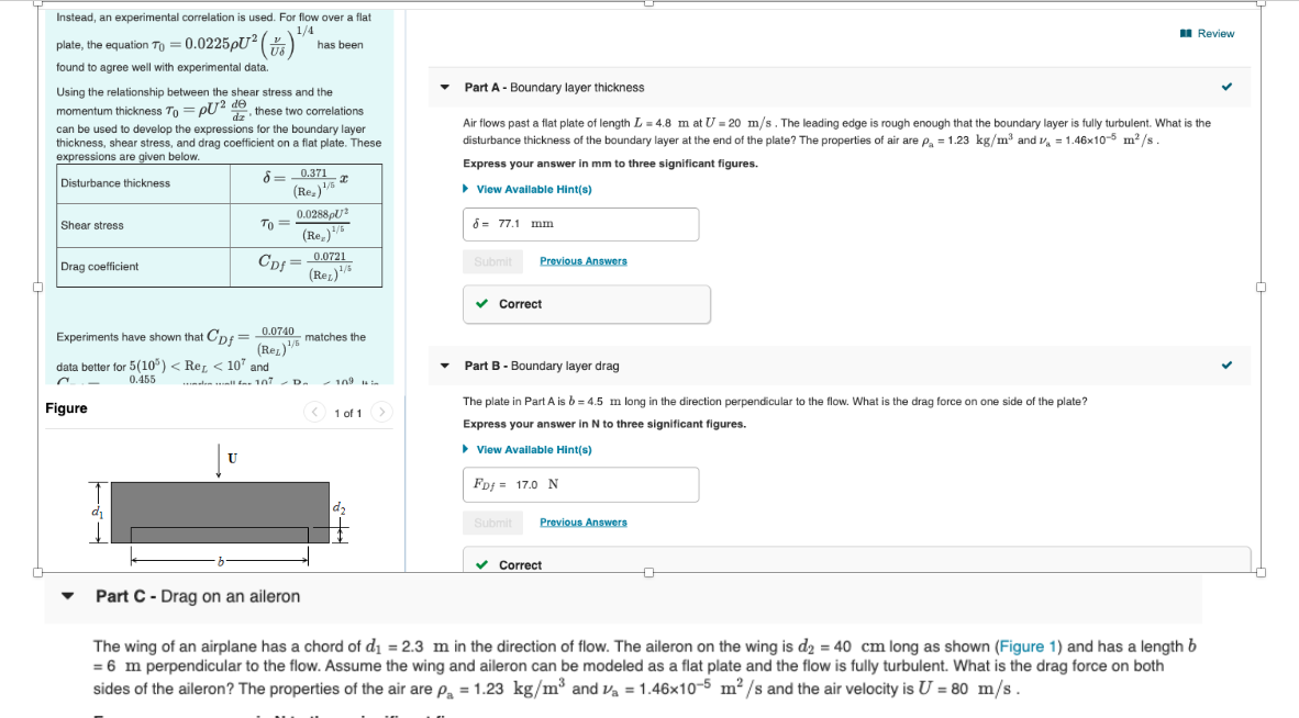 Solved Review Part A Boundary Layer Thickness Instead An