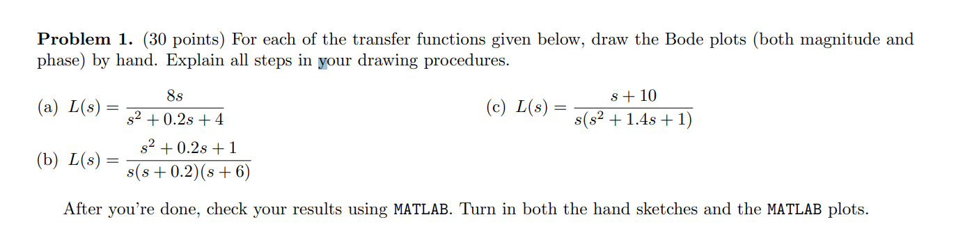 Solved Problem 1 30 Points For Each Of The Transfer