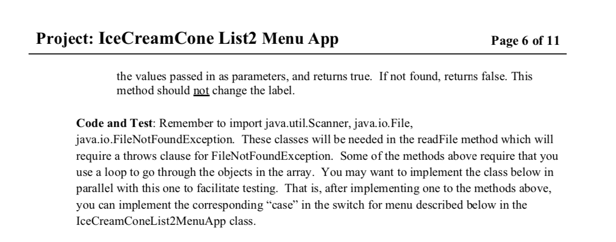 Solved Project: IceCreamCone List2 Menu App Page 4 of 11 | Chegg.com