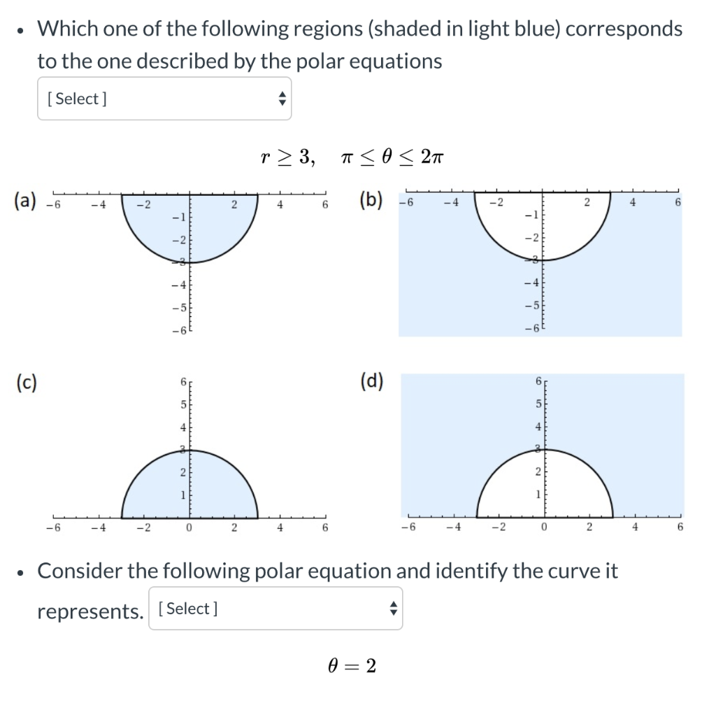 Solved • Which one of the following regions (shaded in light | Chegg.com