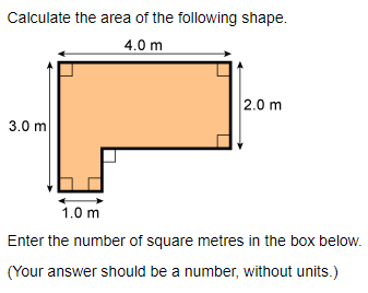 Solved Calculate the area of the following shape. 4.0 m 2.0 | Chegg.com