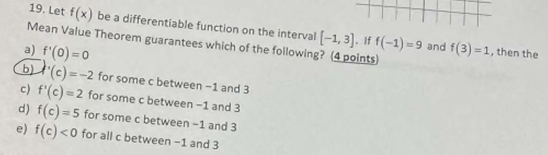 Solved 19. Let f(x) be a differentiable function on the | Chegg.com