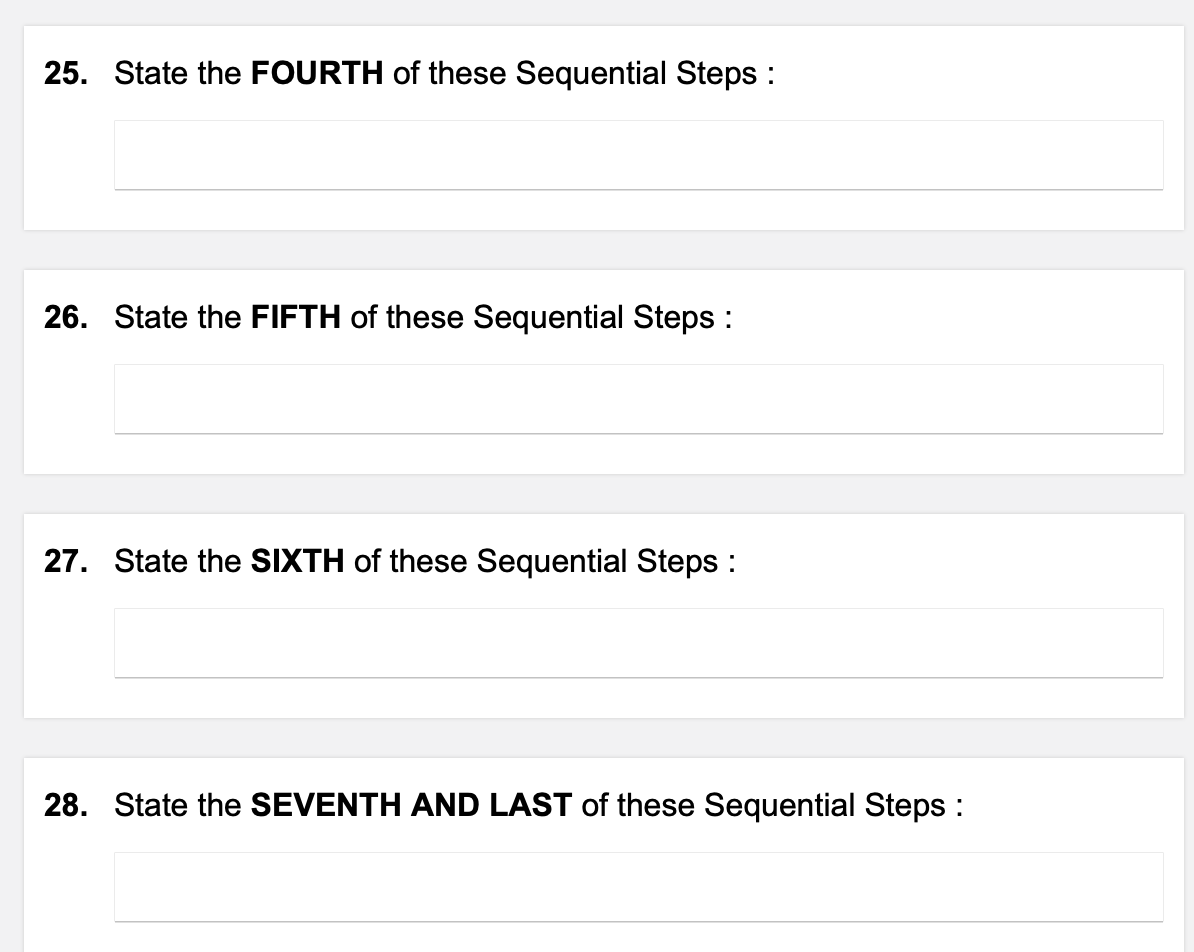 Solved There are 7 Sequential (in specific order) Steps in | Chegg.com
