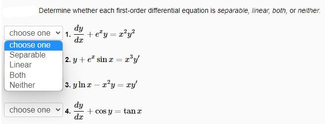 Solved Determine Whether Each First Order Differential