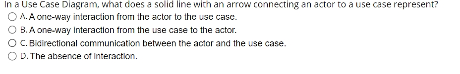 Solved In a Use Case Diagram, what does a solid line with an | Chegg.com