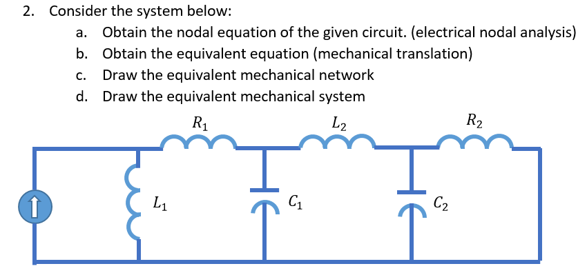 Solved 2. Consider the system below: Obtain the nodal | Chegg.com