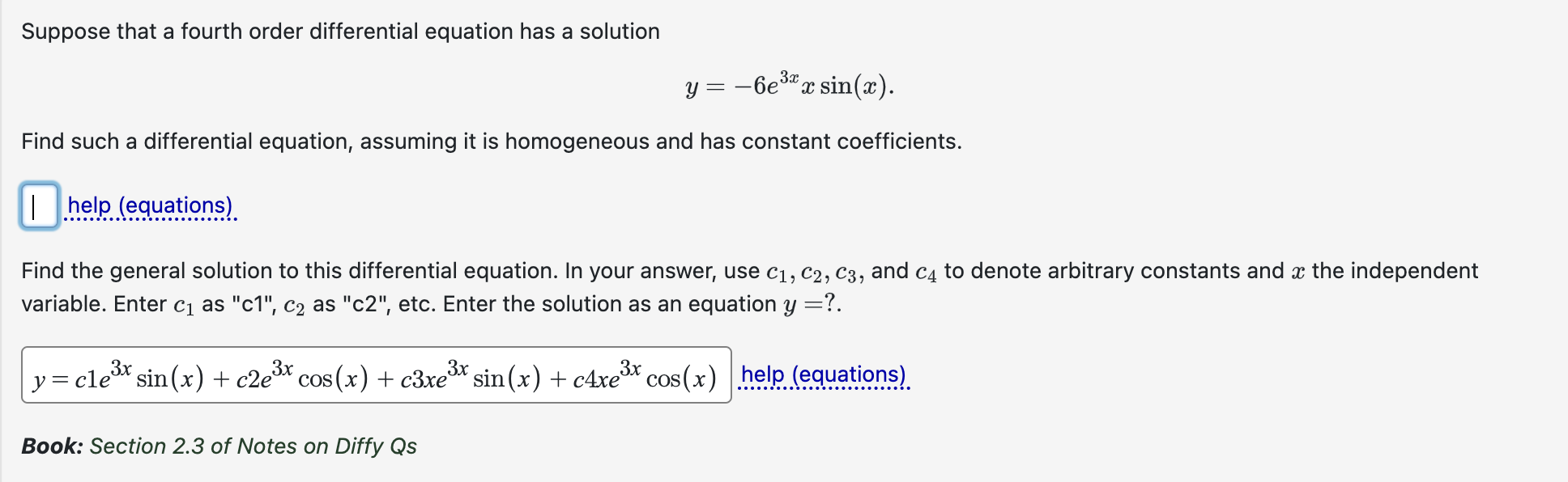 Solved help (equations).Find the general solution to ﻿this | Chegg.com