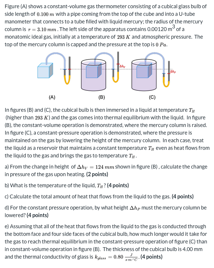 Figure (A) shows a constant-volume gas thermometer | Chegg.com