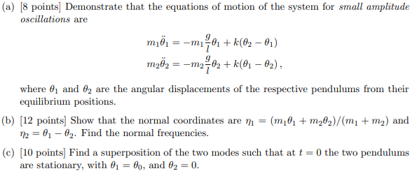 Solved Consider two simple pendulums with the same length, | Chegg.com
