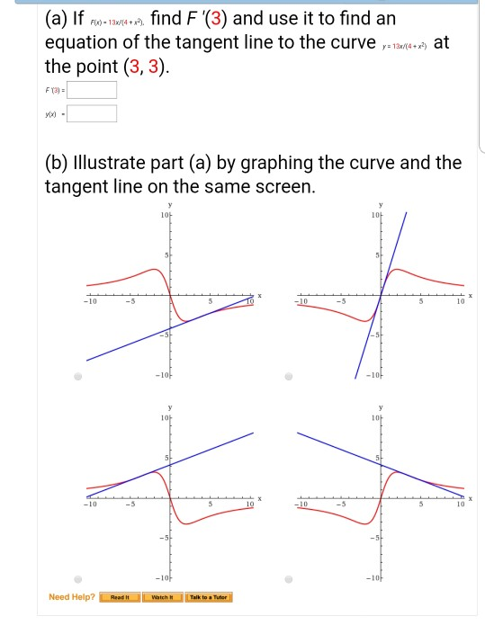 Solved (a) Find the slope m of the tangent to the curve y 4 | Chegg.com