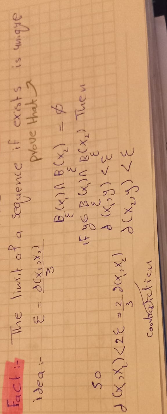 Solved Fact :- The limit of a sequence if exists is unique | Chegg.com