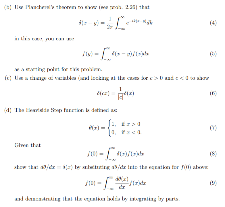 Solved The text states that the Dirac delta distribution | Chegg.com