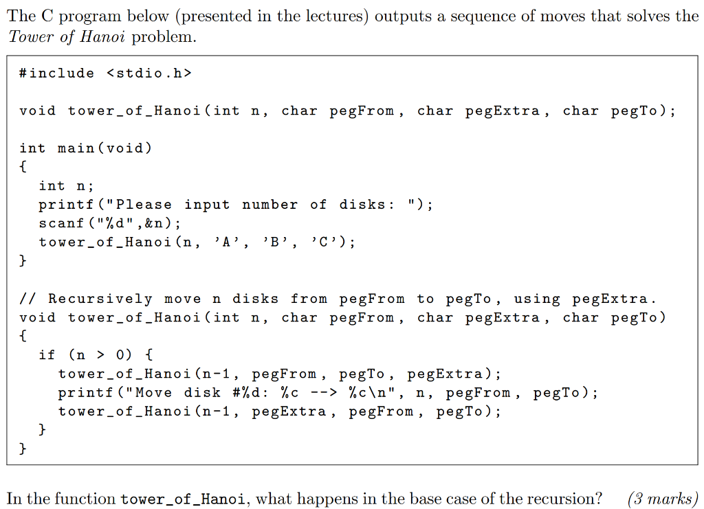 Solved The C program below (presented in the lectures) | Chegg.com
