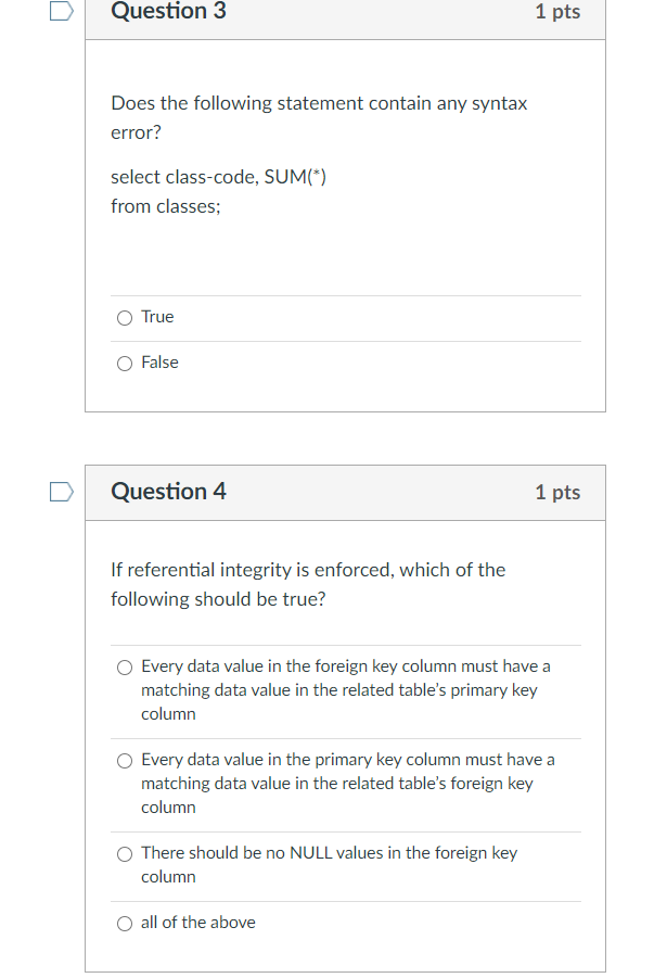 Solved Question 1 1 pts If we want to know unique count of | Chegg.com