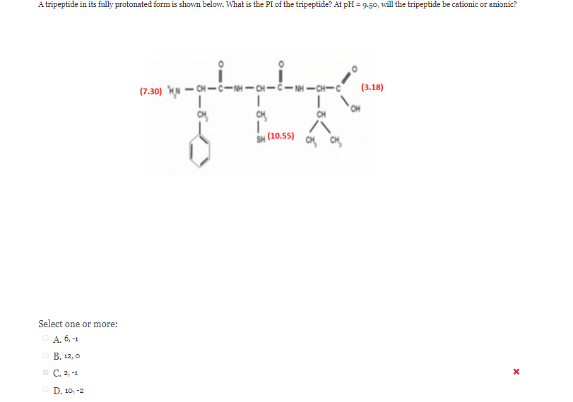 Solved A tripeptide in its fully protonated form is shown | Chegg.com