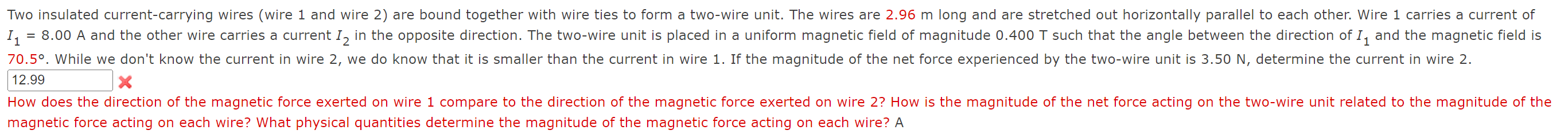 Solved Two insulated current-carrying wires (wire 1 and wire | Chegg.com