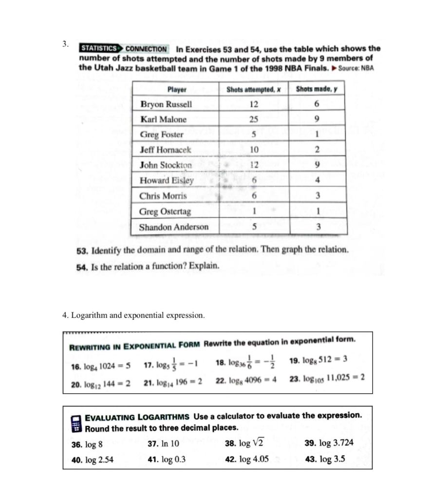 Solved 3 STATISTICS CONNECTION In Exercises 53 and 54, use | Chegg.com