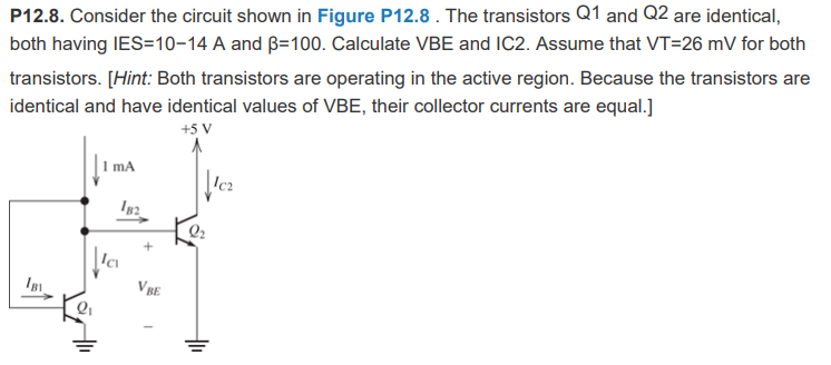Solved P12.8. Consider the circuit shown in Figure P12.8 . | Chegg.com