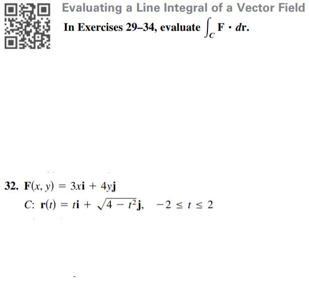 Solved Evaluating a Line Integral of a Vector Field In | Chegg.com