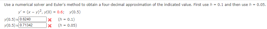 Solved Use a numerical solver and Euler's method to obtain | Chegg.com