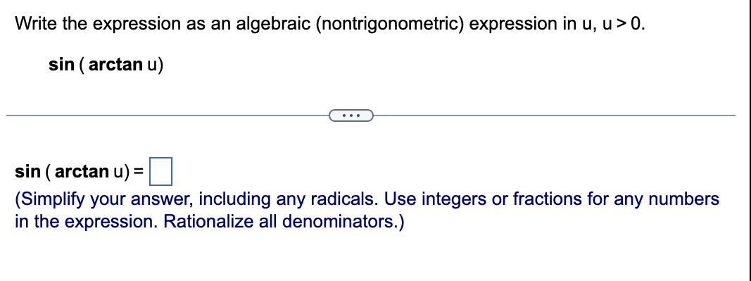 Solved Write the expression as an algebraic (trigonometric) | Chegg.com