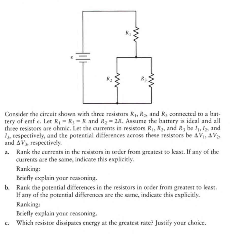 Solved R₂5 Consider the circuit shown with three resistors | Chegg.com