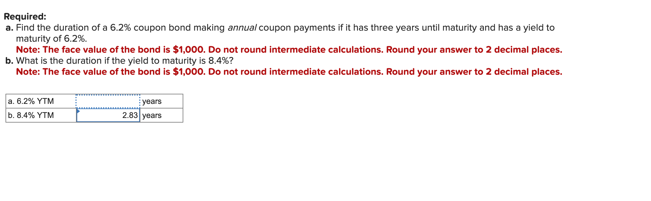 Required:a. ﻿Find the duration of a 6.2% ﻿coupon bond | Chegg.com
