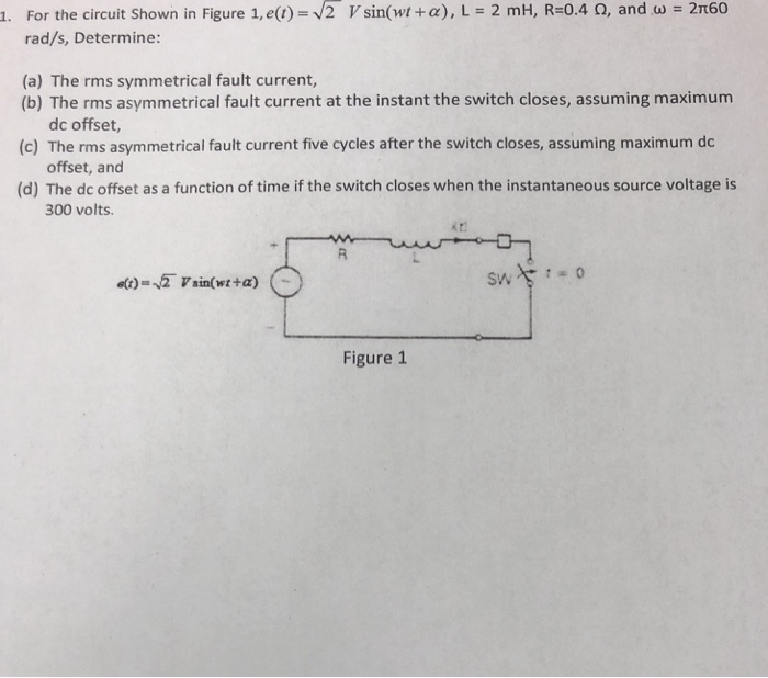 Solved - 2 mH, R-Ο.4 Ω, and ω-2π60 For the circuit Shown in | Chegg.com