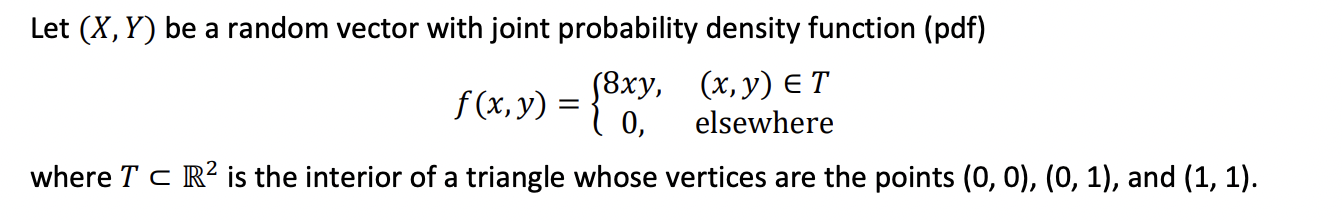 Let (𝑋, 𝑌) be a random vector with joint | Chegg.com