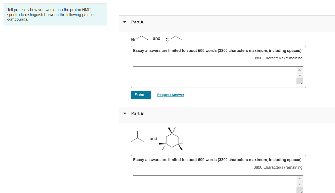 Solved Tell precisely how you would use the proton NMR | Chegg.com