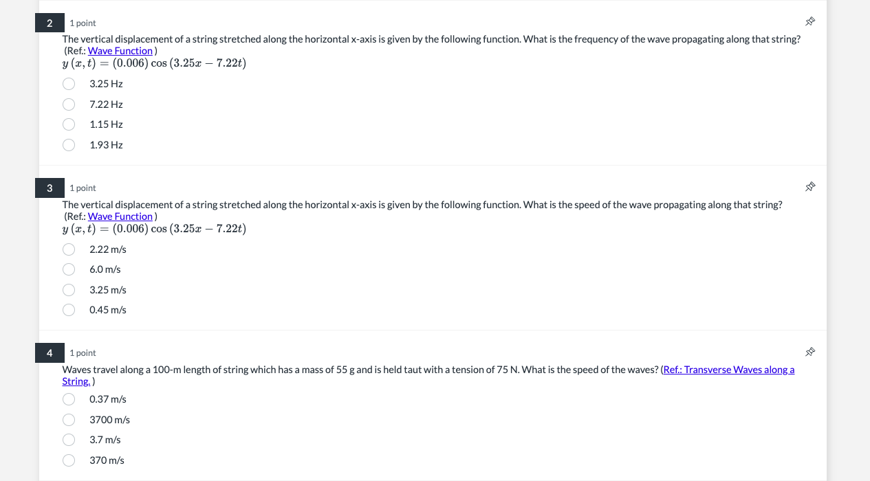 Solved The vertical displacement of a string stretched along | Chegg.com