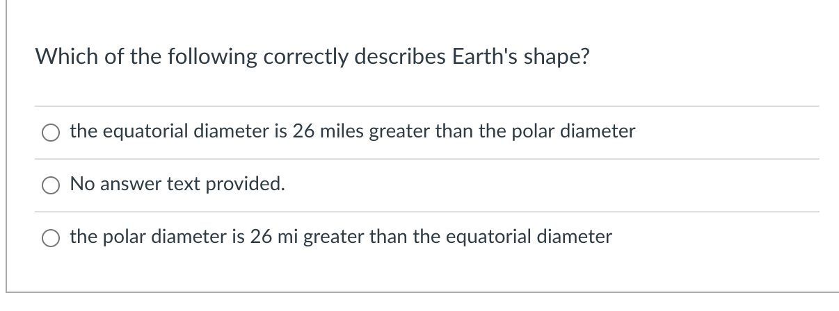 Solved Which of the following correctly describes Earth's | Chegg.com